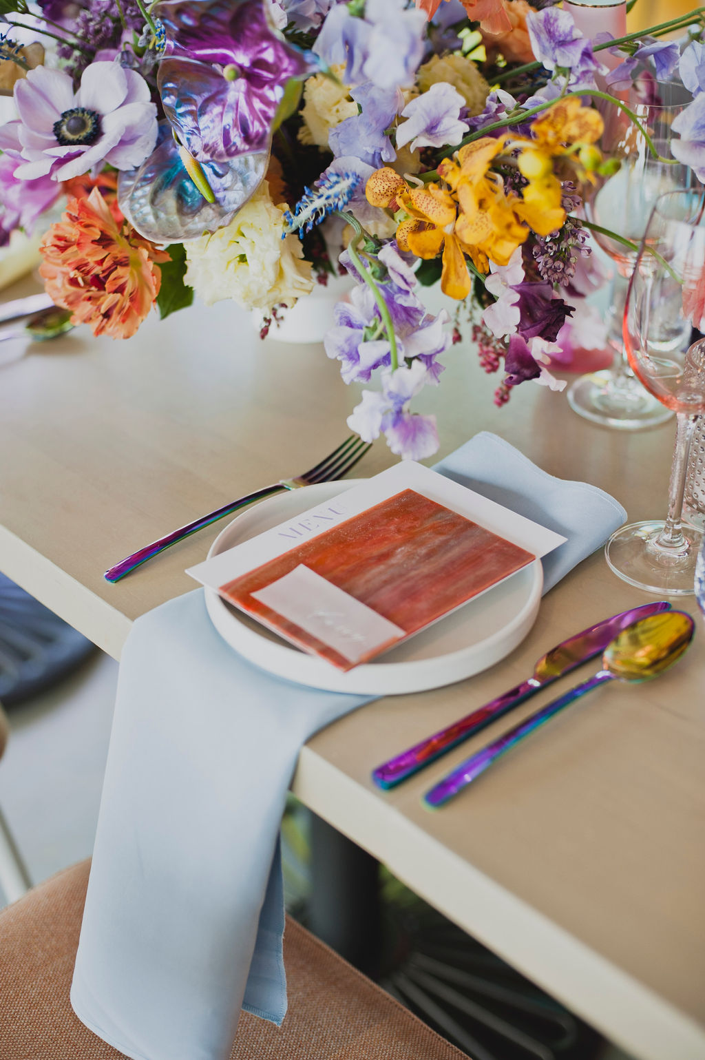 Vibrant Iridescent Floral Design with Modern Vintage Events