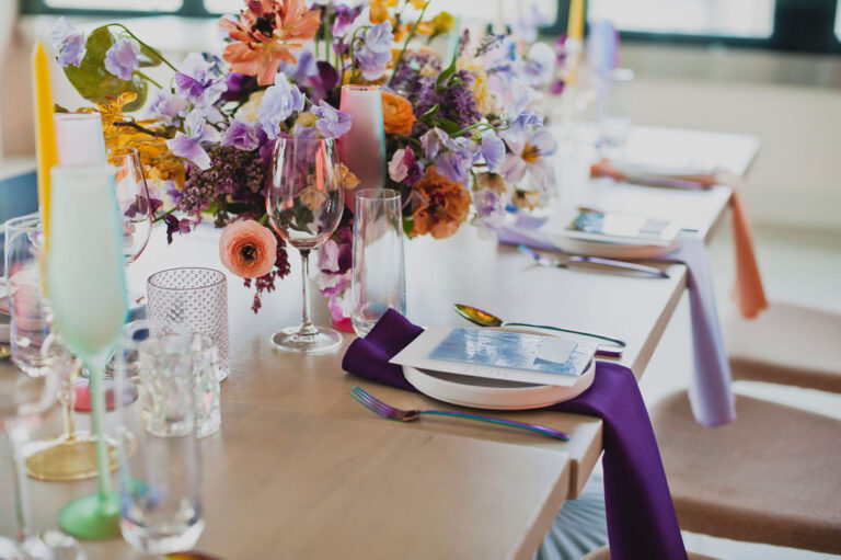 Vibrant Iridescent Floral Design with Modern Vintage Events