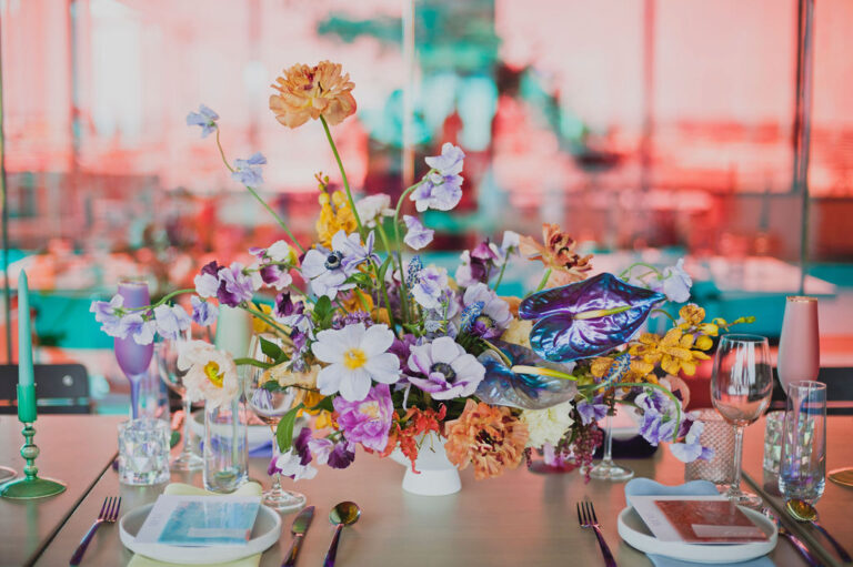 Vibrant Iridescent Floral Design with Modern Vintage Events