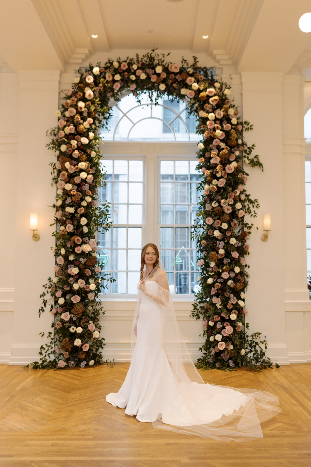 Rae & Jared: Epic Floral Arch for Downtown Nashville Wedding