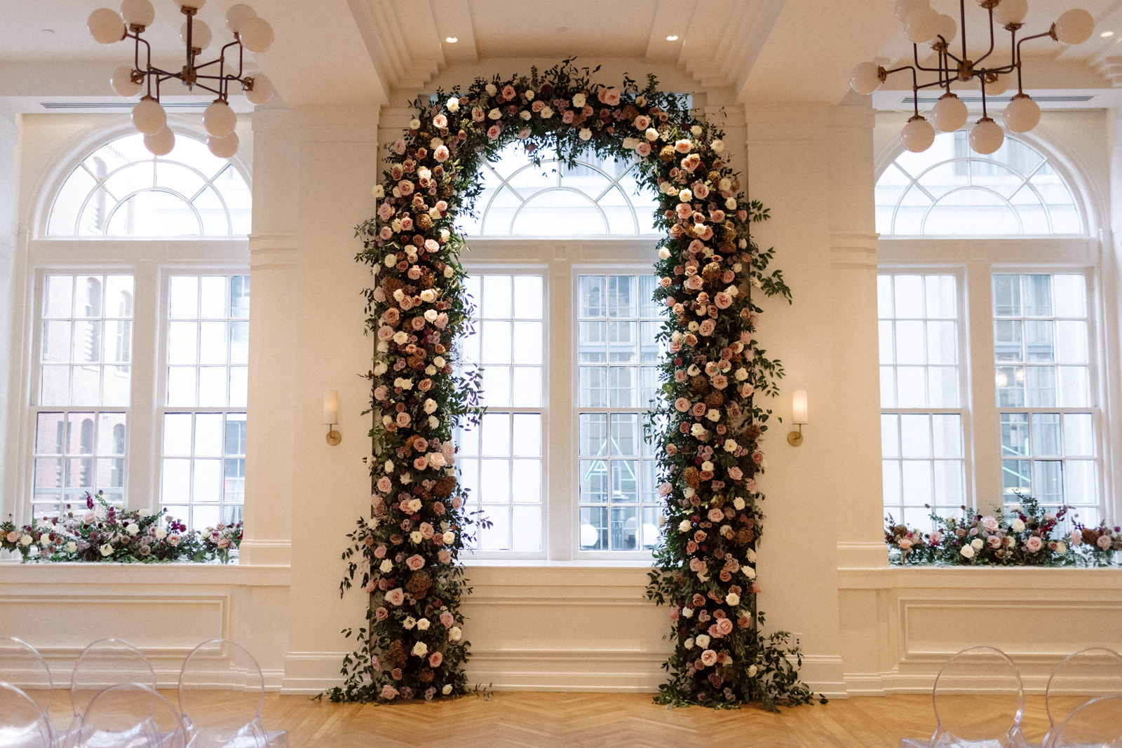 Rae & Jared: Epic Floral Arch for Downtown Nashville Wedding