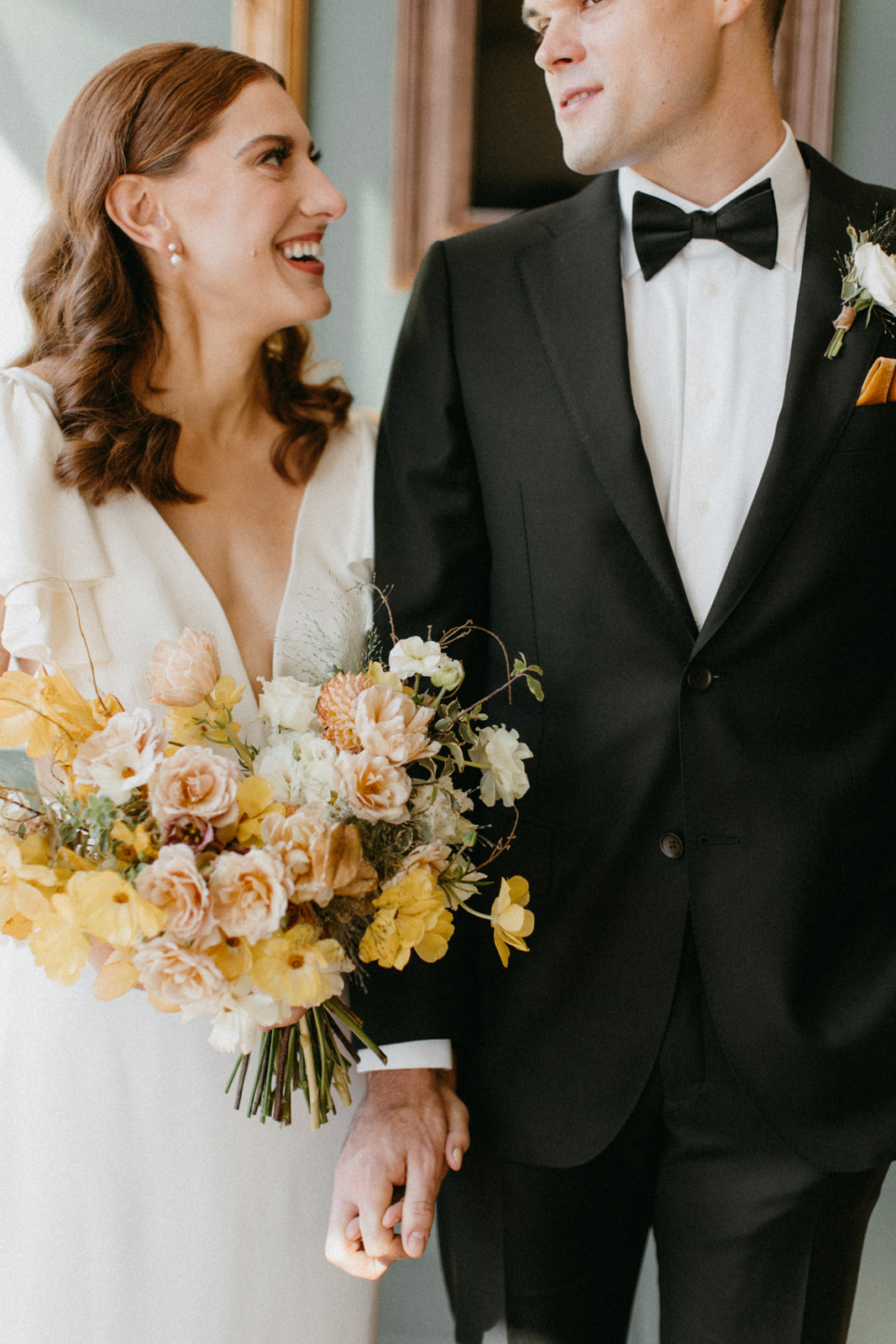Maddie & Ryan: Golden Yellow and Dusty Rose Wedding Flowers