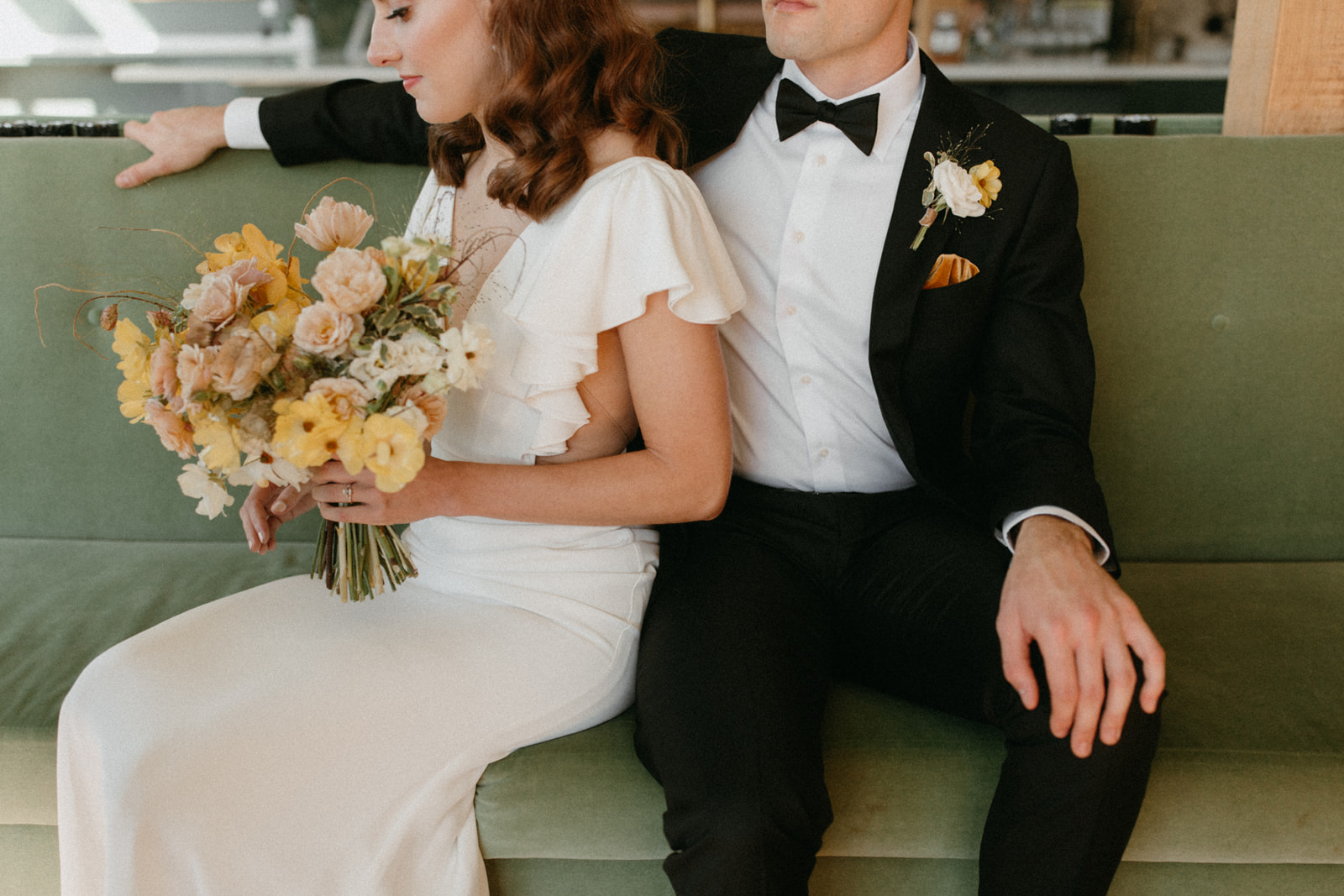 Maddie & Ryan: Golden Yellow and Dusty Rose Wedding Flowers