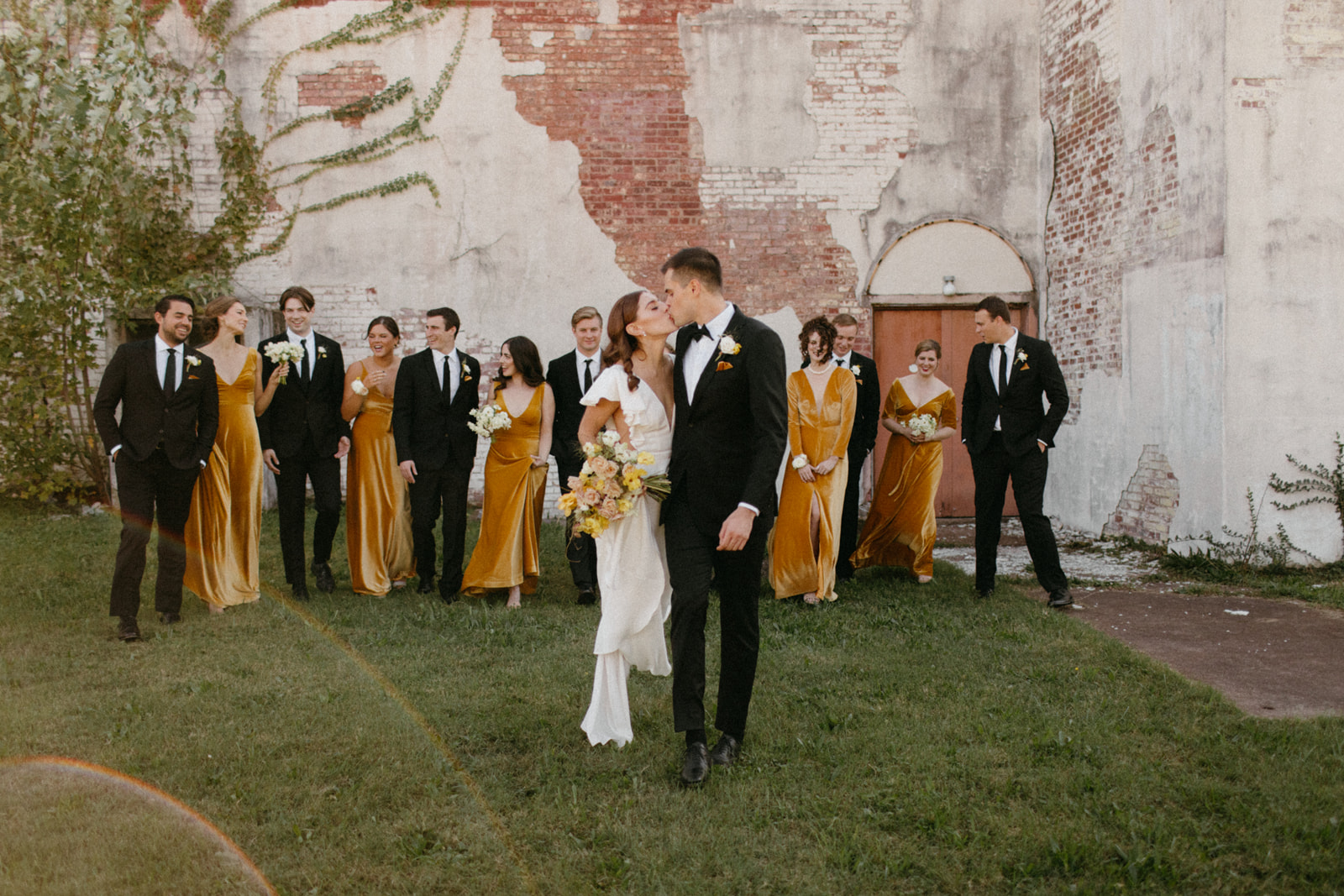 Maddie & Ryan: Golden Yellow and Dusty Rose Wedding Flowers