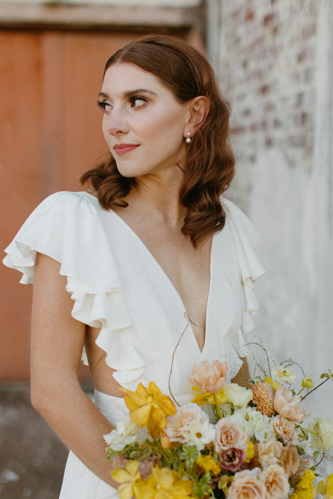 Maddie & Ryan: Golden Yellow and Dusty Rose Wedding Flowers