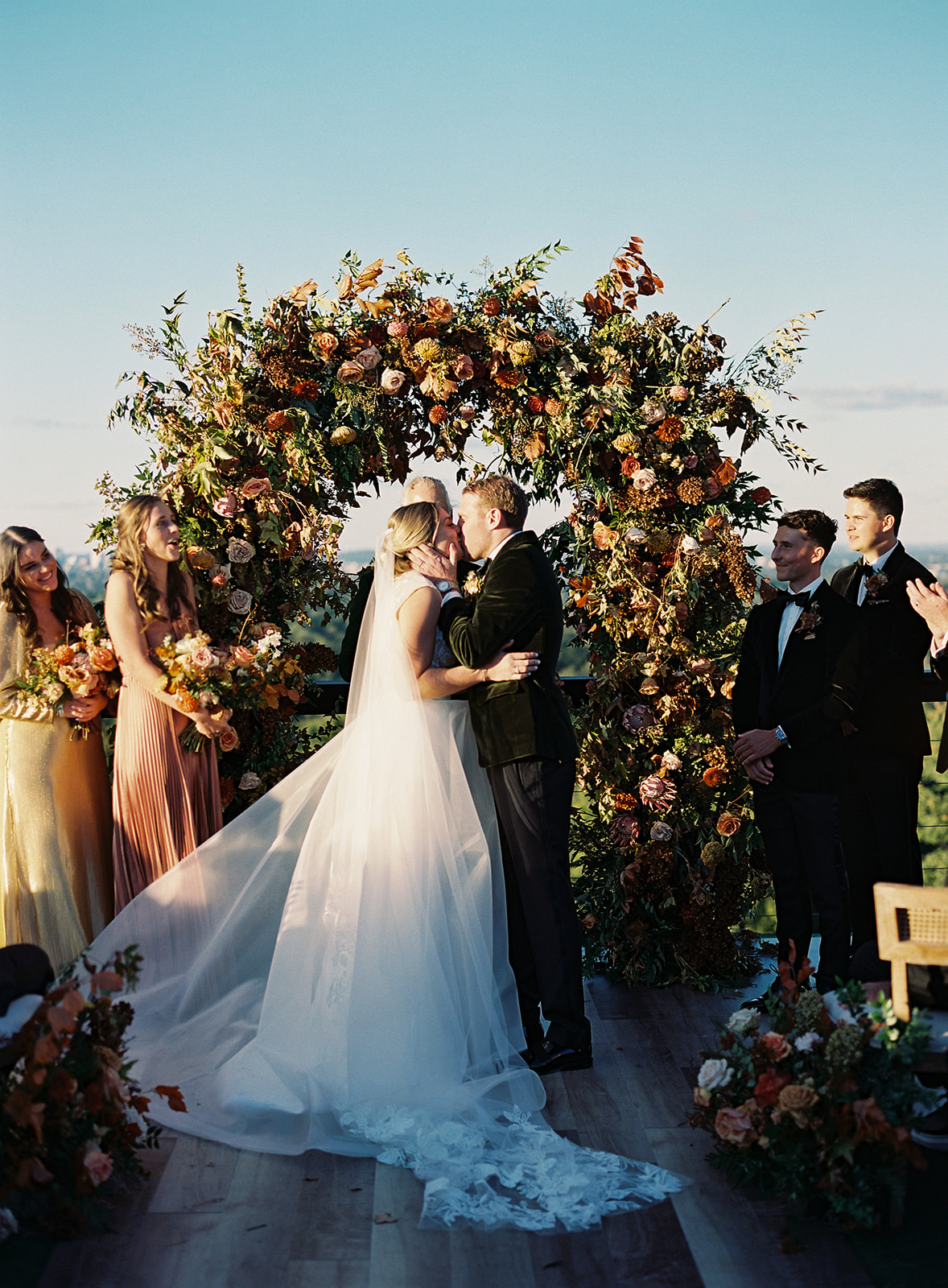 Audrey & Tanner: Epic Hilltop Fall Wedding Florals with Skyline ...