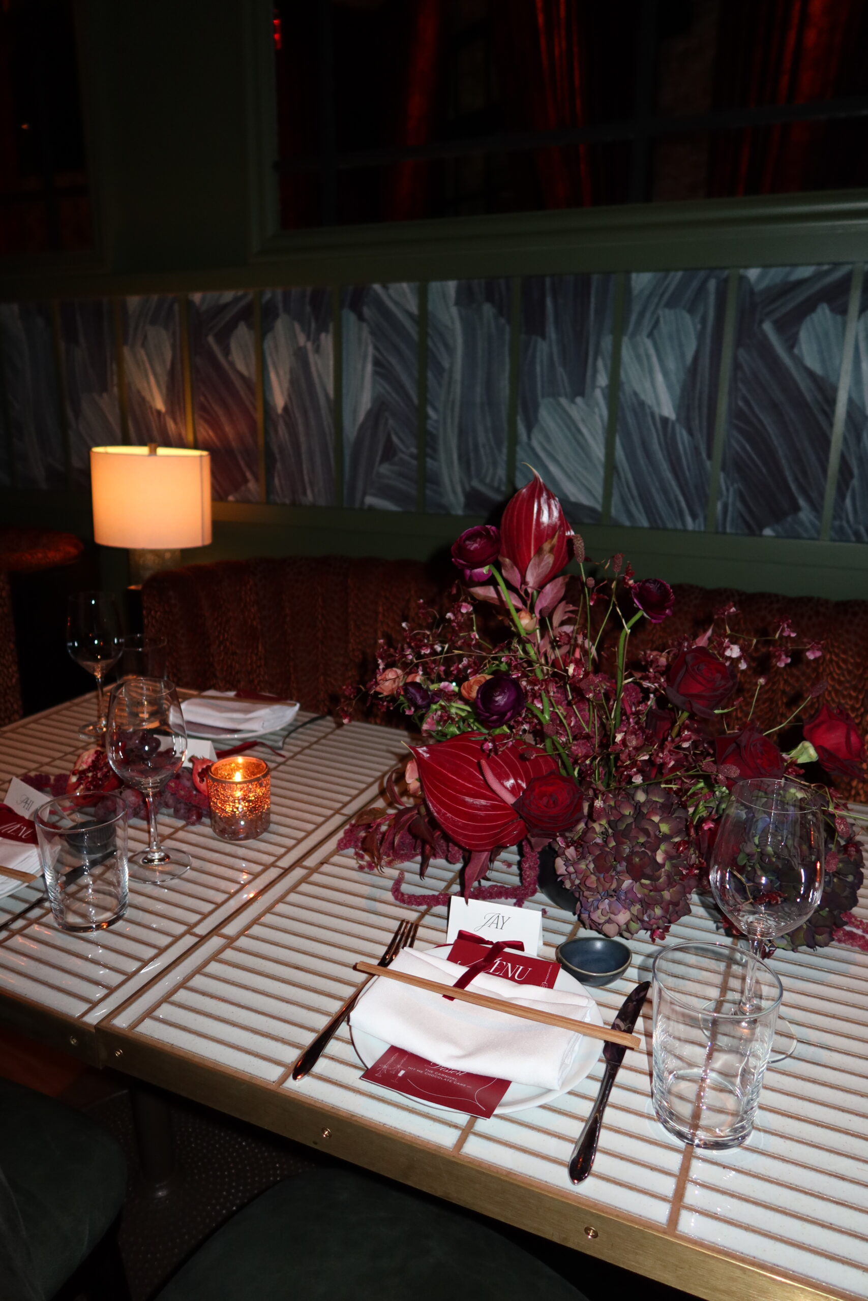 Nazy & Rick: Moody, Romantic Red Floral Design for a Miami Rehearsal ...