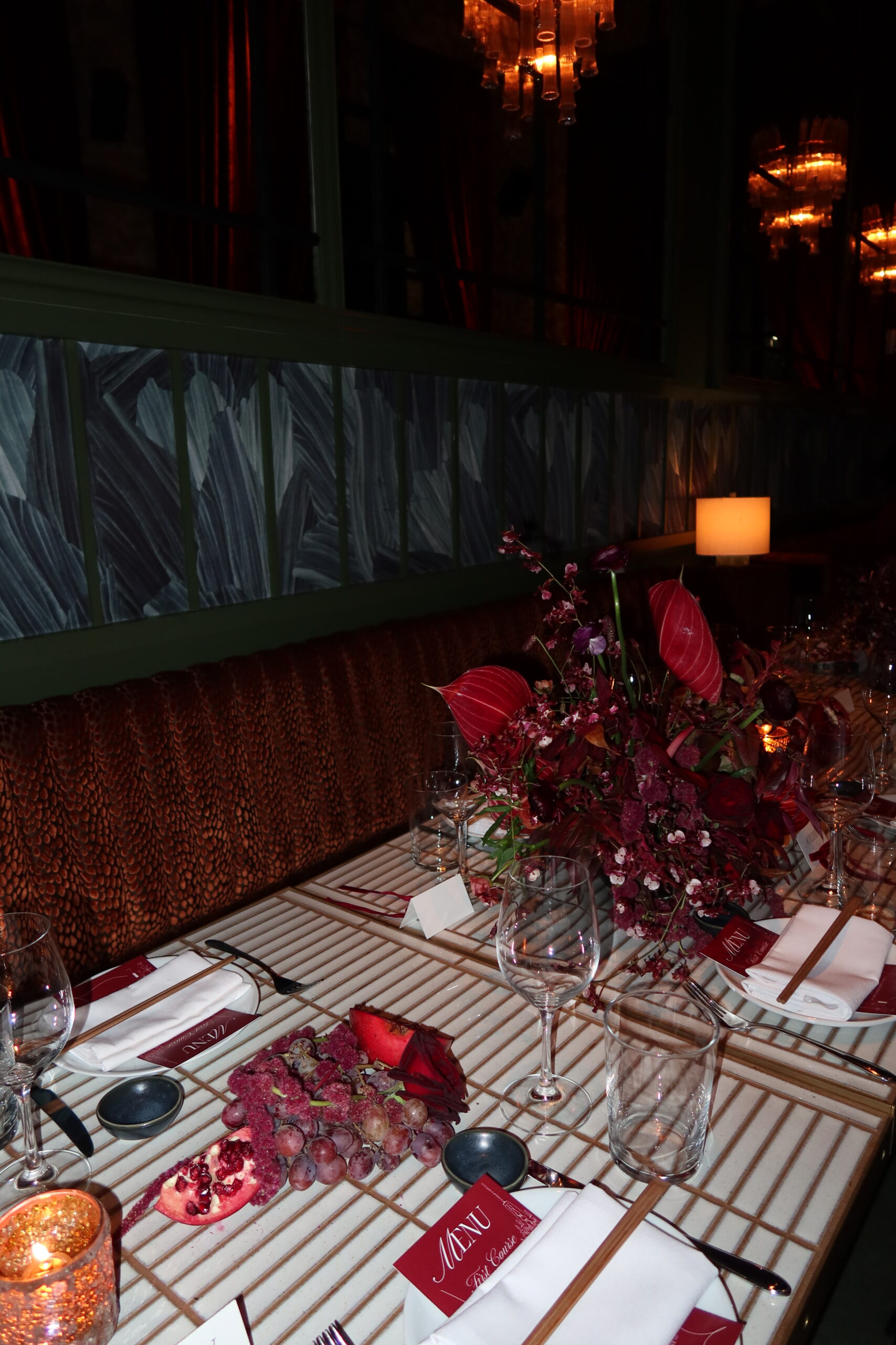 Nazy & Rick: Moody, Romantic Red Floral Design for a Miami Rehearsal ...
